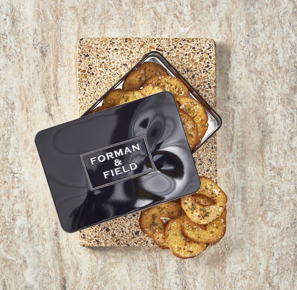 Mini Bagel Crisps with Salt, Vinegar & Rosemary – Forman & Field